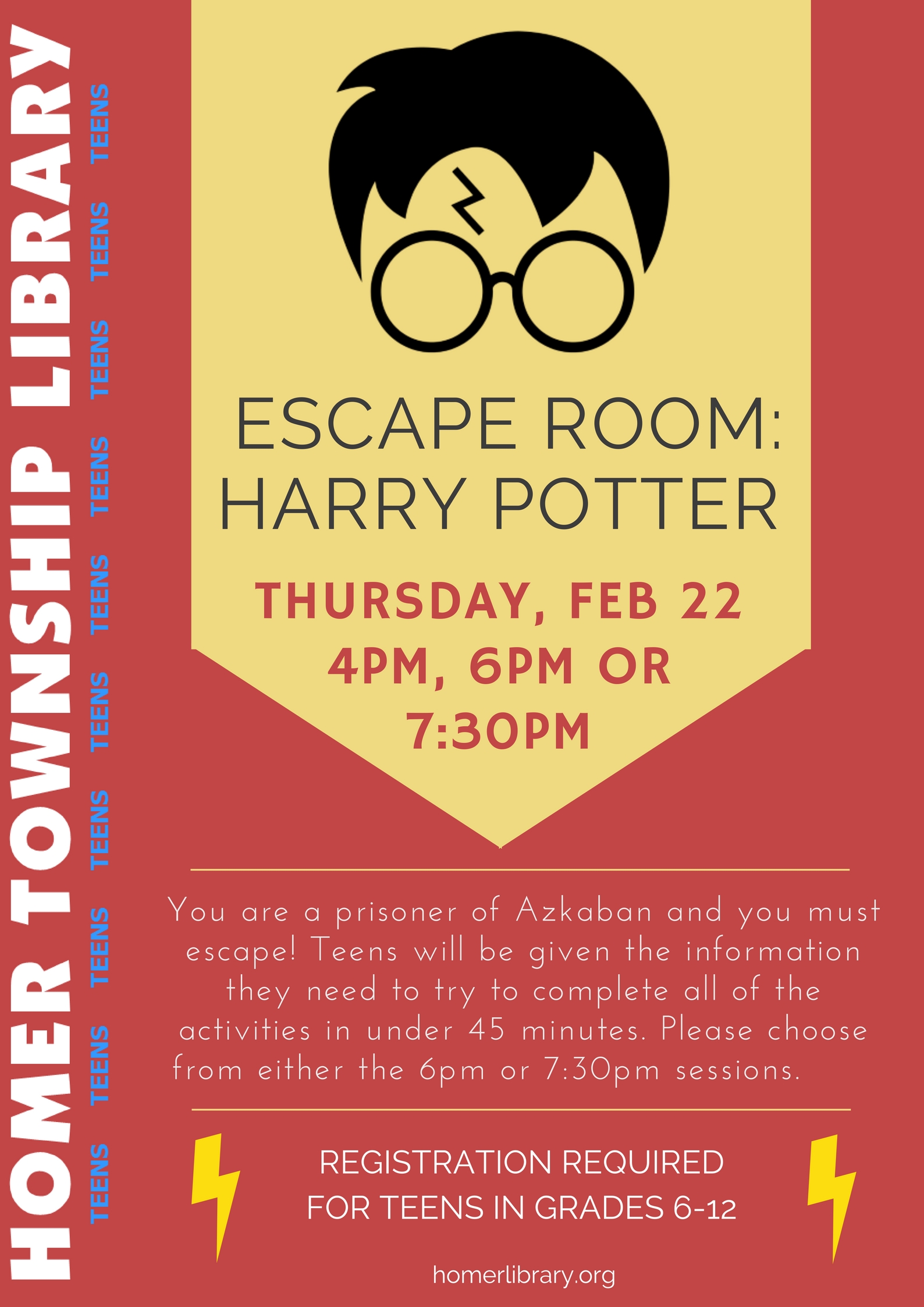 ESCAPE ROOM: HARRY POTTER | Homer Township Public Library District